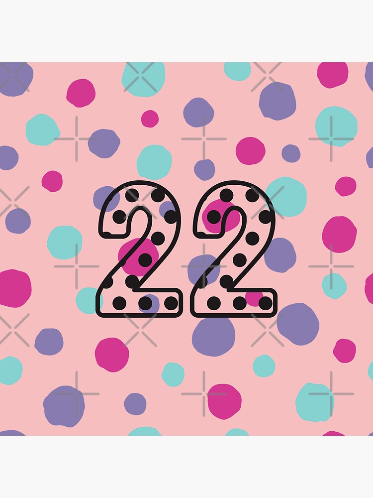 Pegatina «Número de la suerte 22, Feliz cumpleaños 22, 22 años de boda, 22 años de hija, 22 de ...