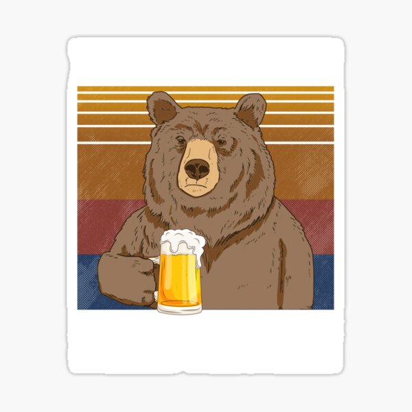 Difference Between Beer Your Opinion I Asked Beer Funny Bear Sticker For Sale By Shannonniles