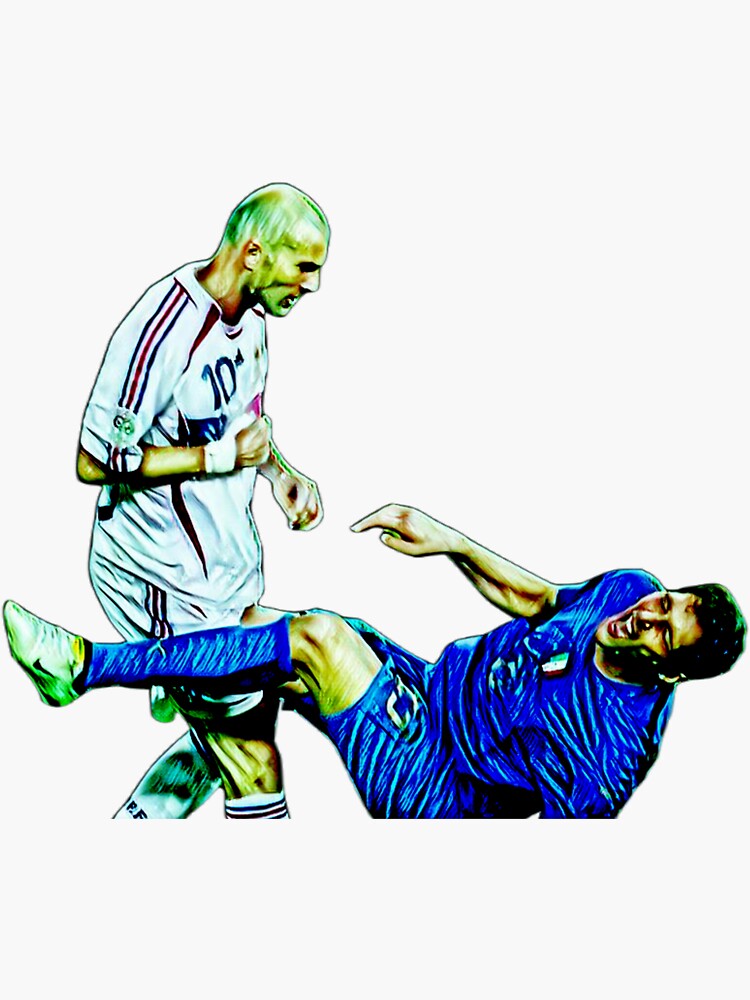 "Zidane Kick For Materazzi In The world cup Final" Sticker for Sale by ...