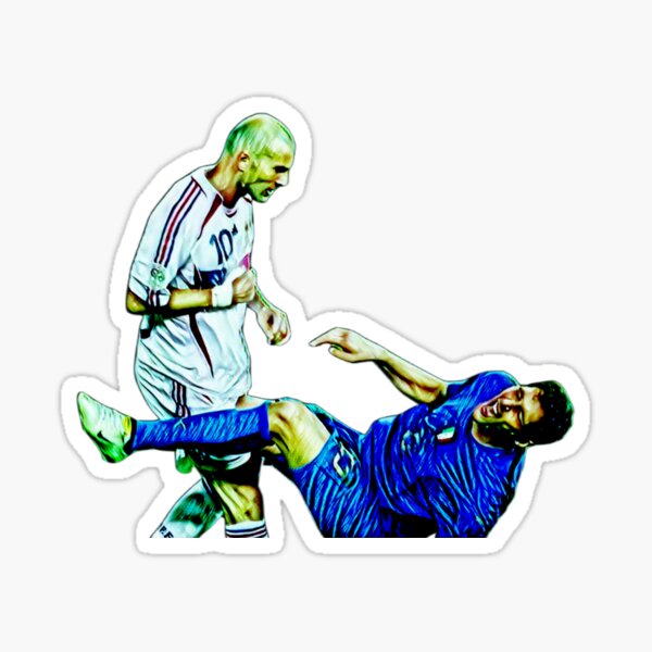 "Zidane Kick For Materazzi In The world cup Final" Sticker for Sale by ...