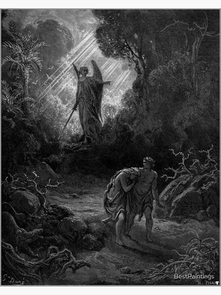 "Adam and Eve Driven out of Eden- Gustave Dore" Sticker for Sale by ...