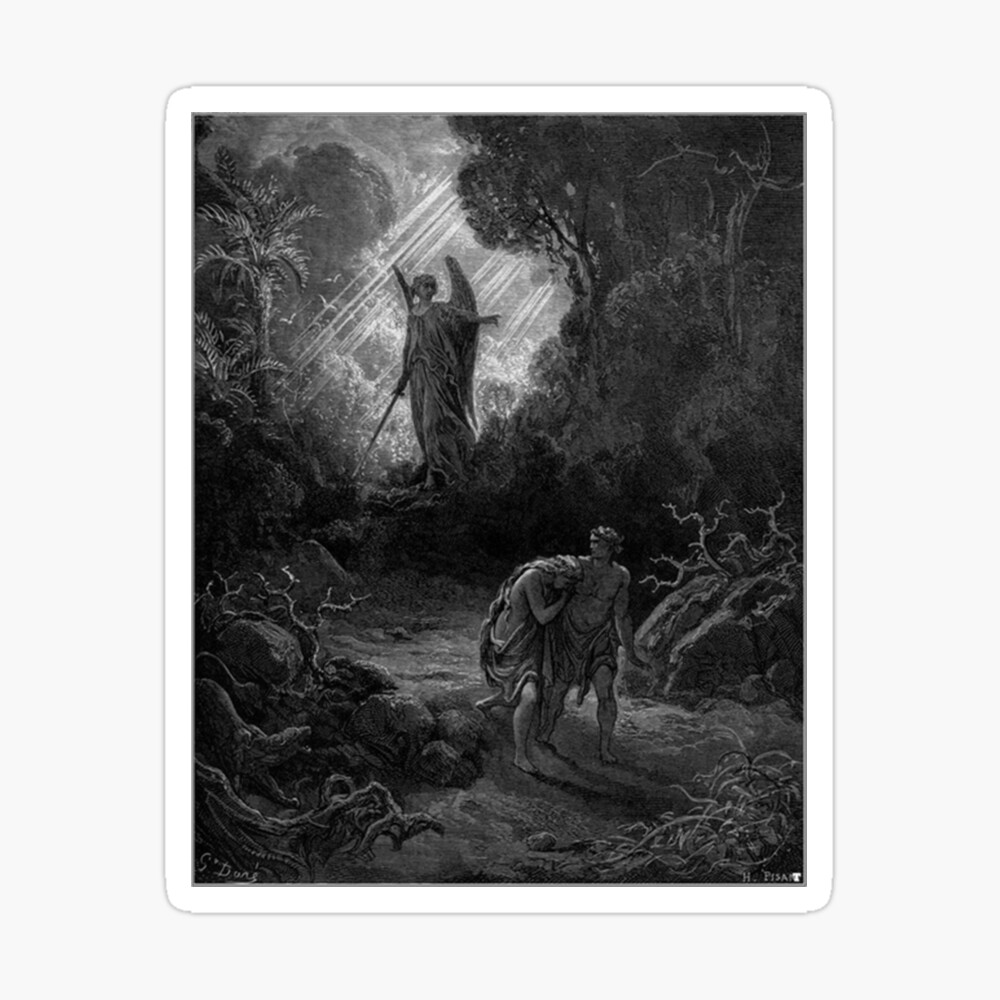 Prints Antique print ' Adam and Eve driven out of Eden ' Gustave Dore ...