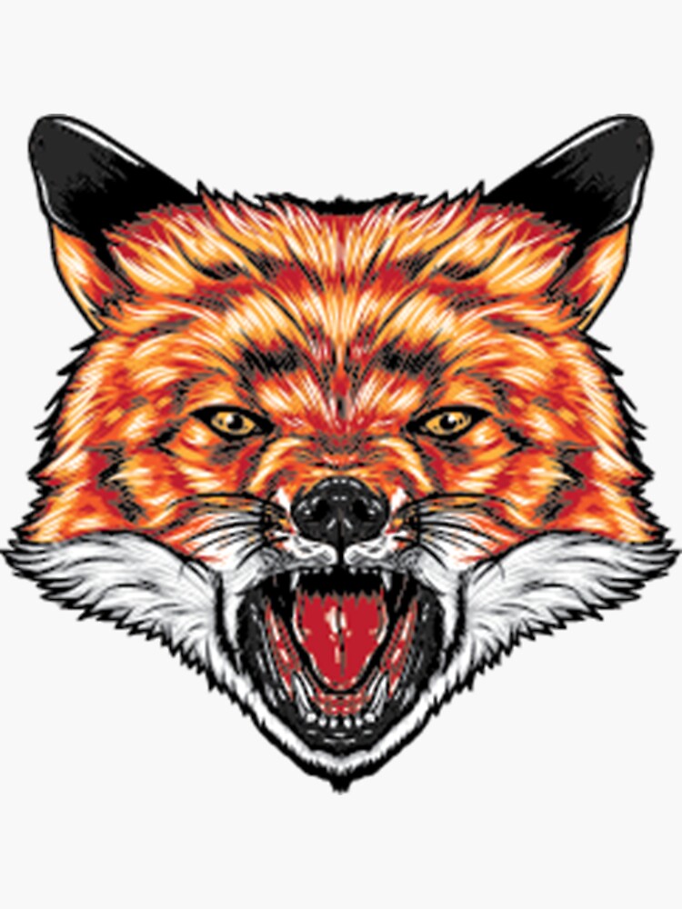 " Fierce Fox Head" Sticker for Sale by HiDasjdv | Redbubble