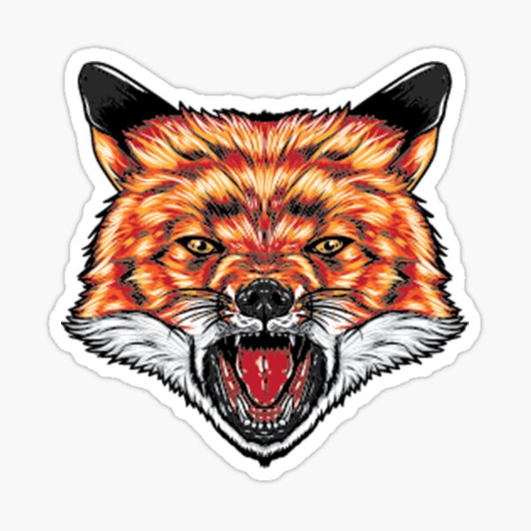 " Fierce Fox Head" Sticker for Sale by HiDasjdv | Redbubble