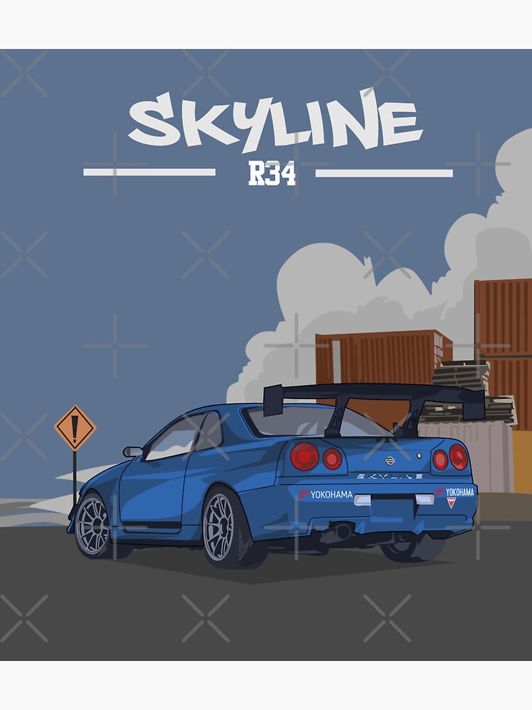 "Nissan Skyline R34 " Sticker for Sale by NH-Automotive | Redbubble