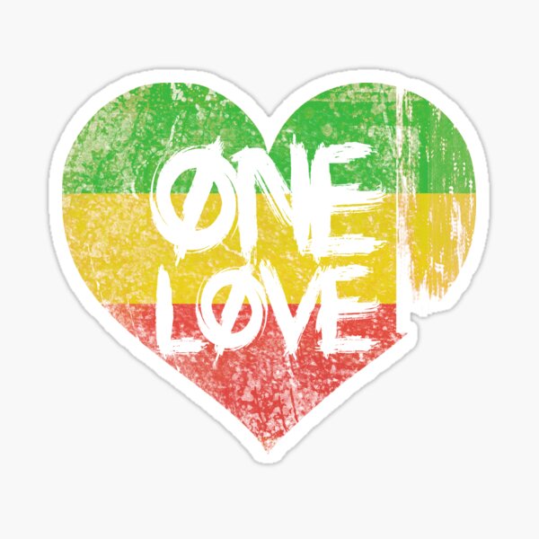 "One Love Rasta Heart" Sticker for Sale by ProximaB | Redbubble