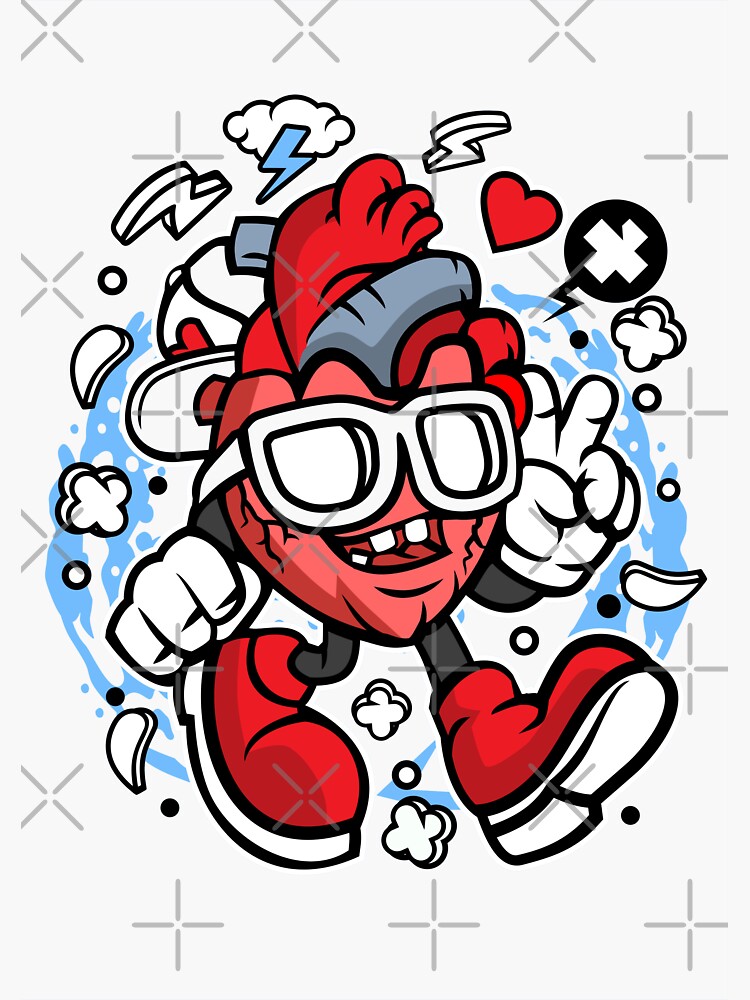 "FUNNY HEART WITH GLASSES" Sticker for Sale by diego75bcn | Redbubble