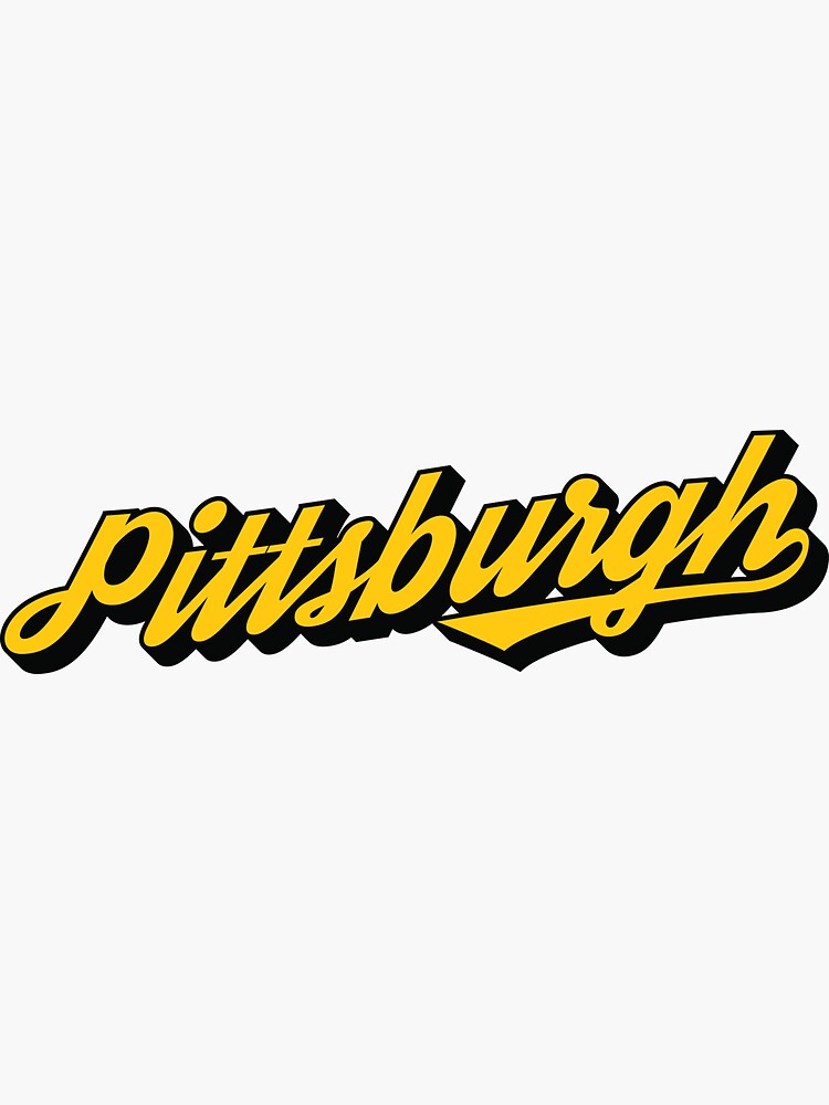 "Pittsburgh script" Sticker for Sale by Statim | Redbubble