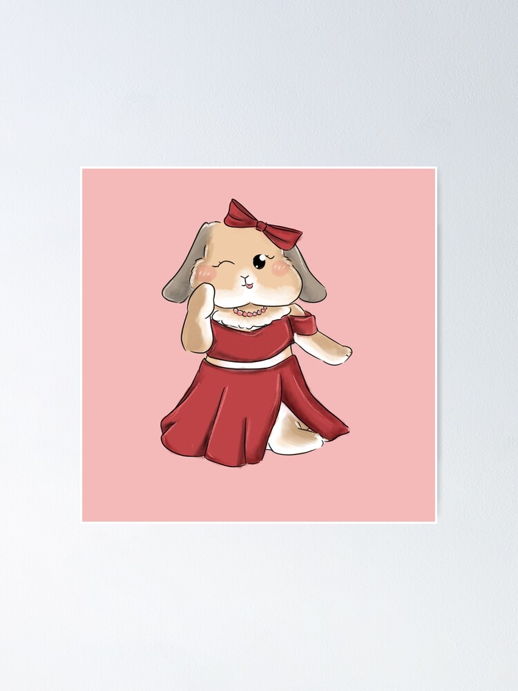 "Red Rabbit Outfit _ Bunniesmee " Poster for Sale by bunniesmee | Redbubble