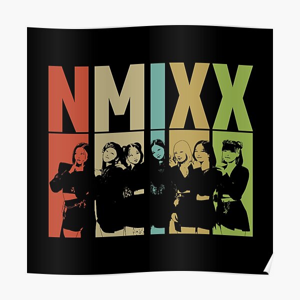 "NMIXX Colorful Retro silhouette" Poster for Sale by AliffStudio ...