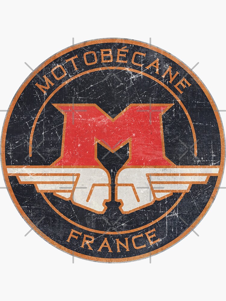 "MOTOBÉCANE . Retro Badge" Sticker for Sale by rapazdesigns | Redbubble