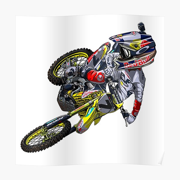 "USA Motocross rider #7" Poster for Sale by TheArtWarehouse | Redbubble