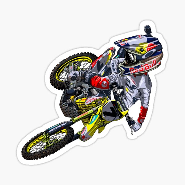 "USA Motocross rider #7" Sticker for Sale by TheArtWarehouse | Redbubble