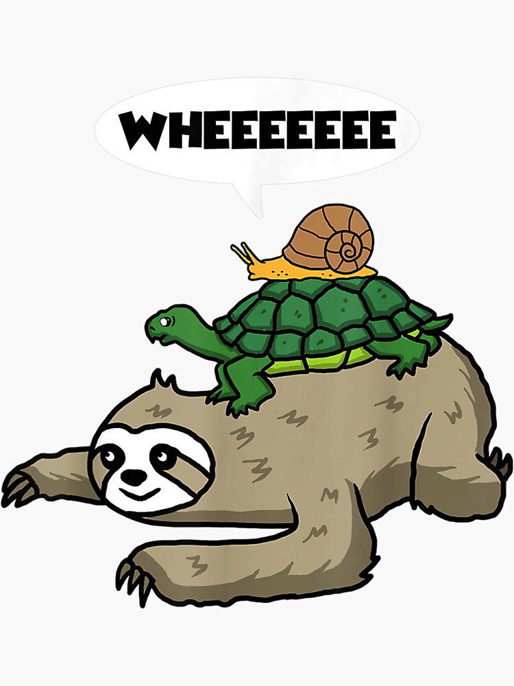 "Sloth Turtle Snail Funny Sloth Cute Sloth Lover Gift" Sticker for Sale ...