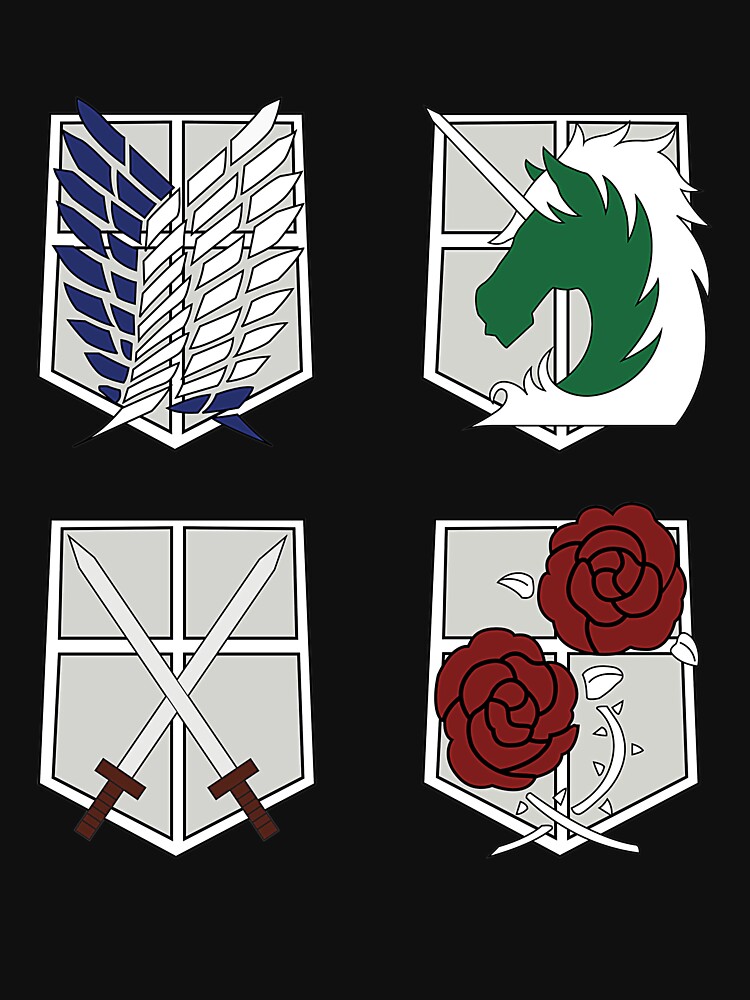 "Attack on Titan Military Regiments Pack " T-shirt for Sale by ...