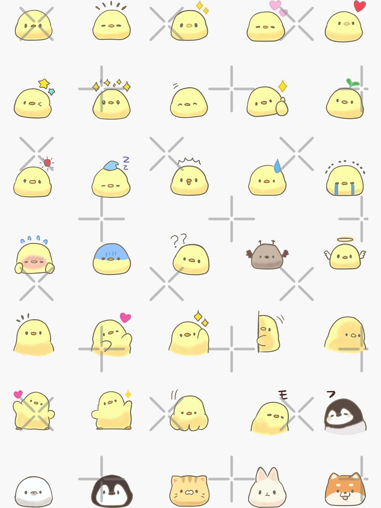 "Kawaii pattern | kawaii chick" Sticker for Sale by Kawaii-zoo | Redbubble