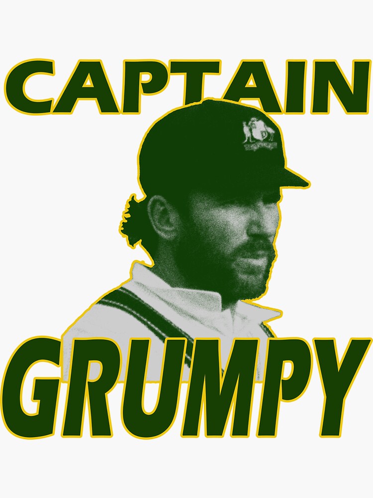 "Allan Border - 'Captain Grumpy'" Sticker for Sale by Retro-Flow ...