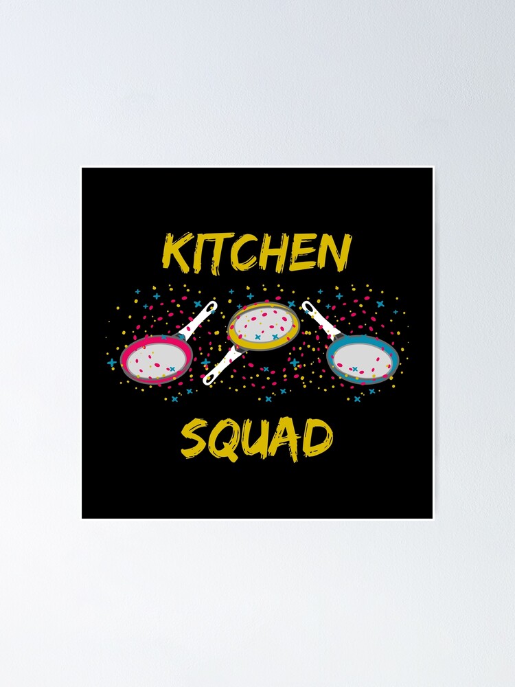 "Kitchen Squad Yellow Letters Pansexual Meme In Black" Poster for Sale ...