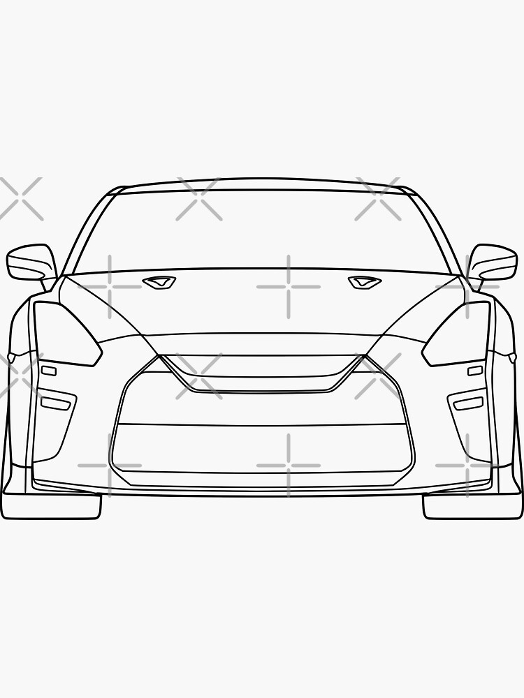 "Nissan GTR R35 2017 black lines" Sticker for Sale by EdimDesign ...