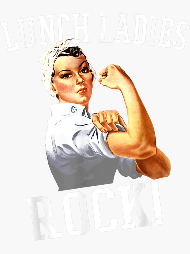 "Retro Lunch Ladies Rock Cafeteria Worker Funny Lunch Lady" Sticker for ...