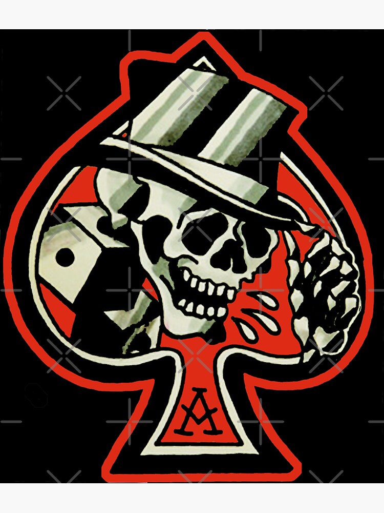 "skull pade skull ace of spades" Sticker for Sale by dtkfred | Redbubble
