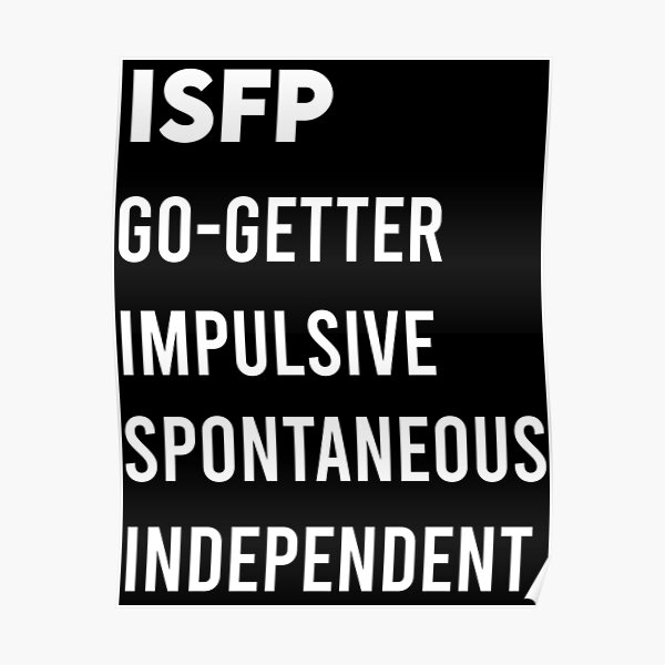 "isfp traits| isfp quotes" Poster for Sale by dreamerpandaa | Redbubble
