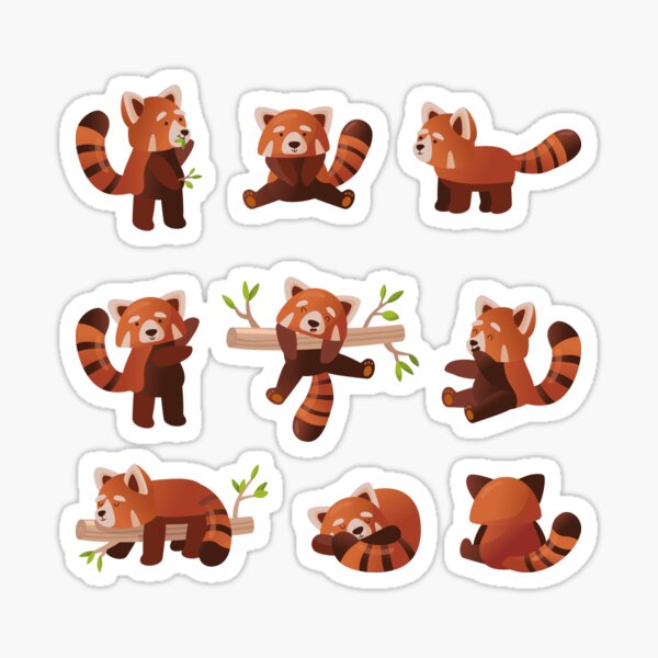 Pegatina « Red Panda Slim Fit, pandas, panda de dibujos animados ...