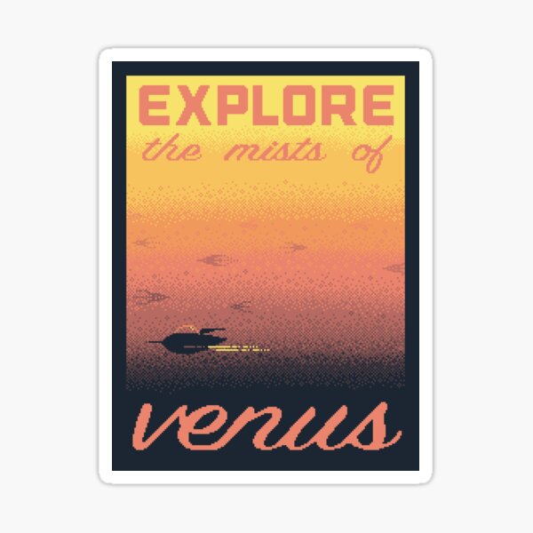 "VENUS Space Tourism Travel Poster" Sticker by sp8cebit | Redbubble