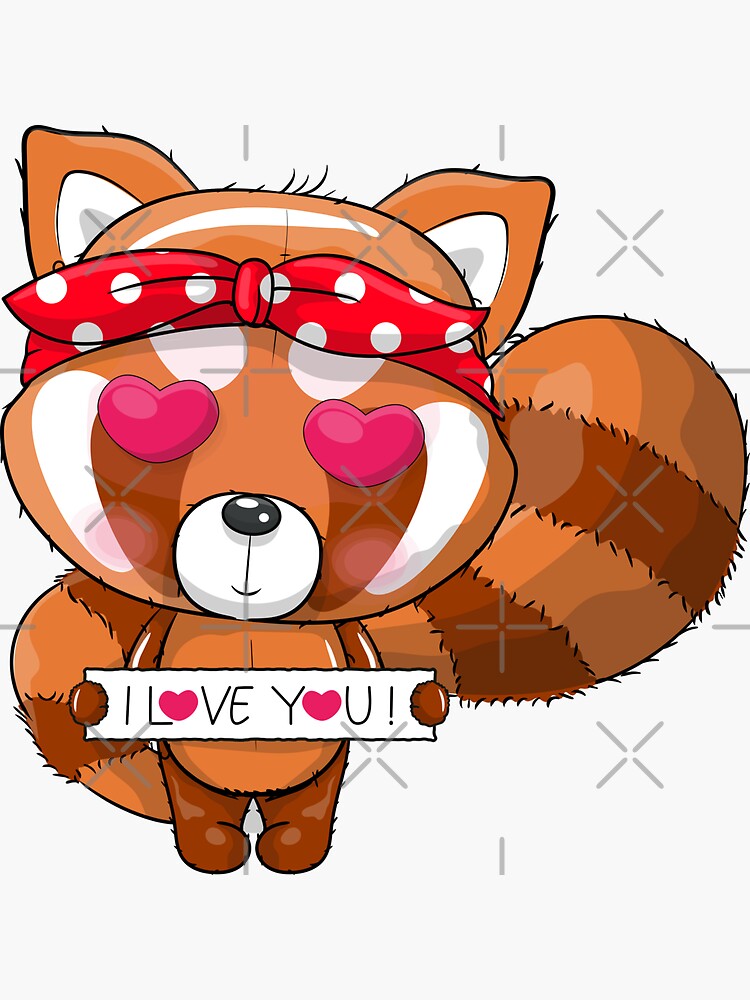 Pegatina « Red Panda Slim Fit, pandas, panda de dibujos animados ...