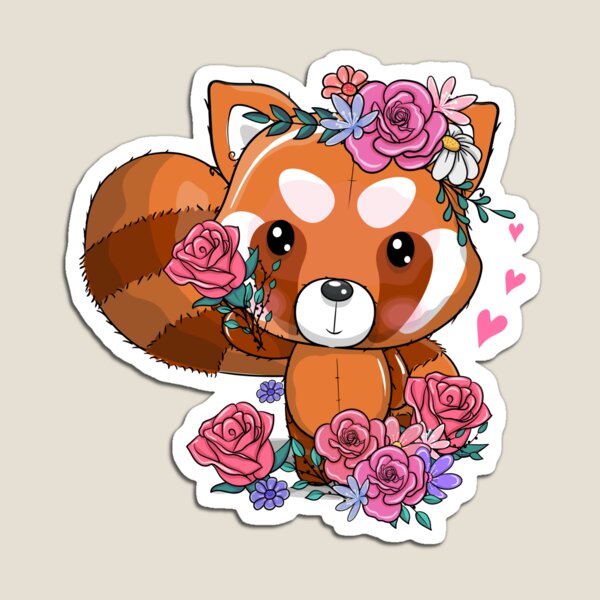 Imán «Red Panda Slim Fit, pandas, panda de dibujos animados ...