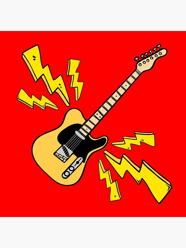 "Fender Telecaster Electric Guitar Cartoon" Art Board Print for Sale by ...