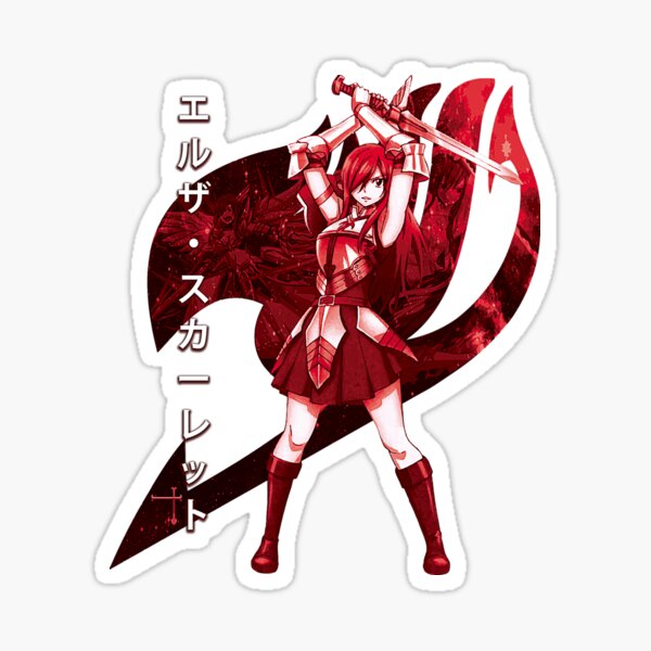 "Fairy Tail - Erza Scarlet " Sticker for Sale by eskaflovierg | Redbubble