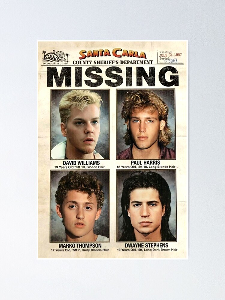 "The Lost Boys Missing " Poster for Sale by CUInHellJaymz | Redbubble