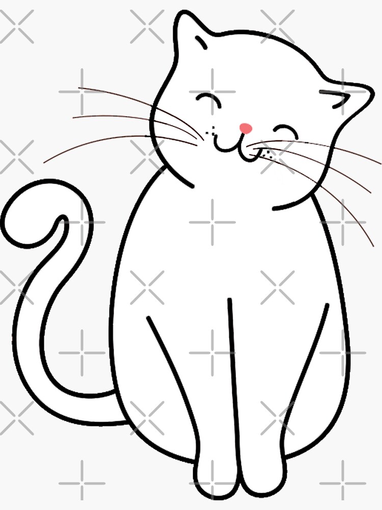 " cute white cat" Sticker for Sale by ROSI-STORE | Redbubble