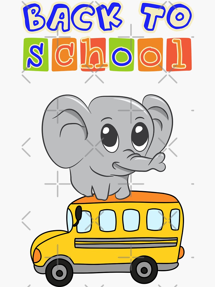 Pegatina «Regreso a la escuela, diseño de ropa de elefante para niños ...