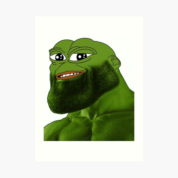 "Giga Chad Meme Pepe Edition" Art Print for Sale by Pixel-Turtle ...