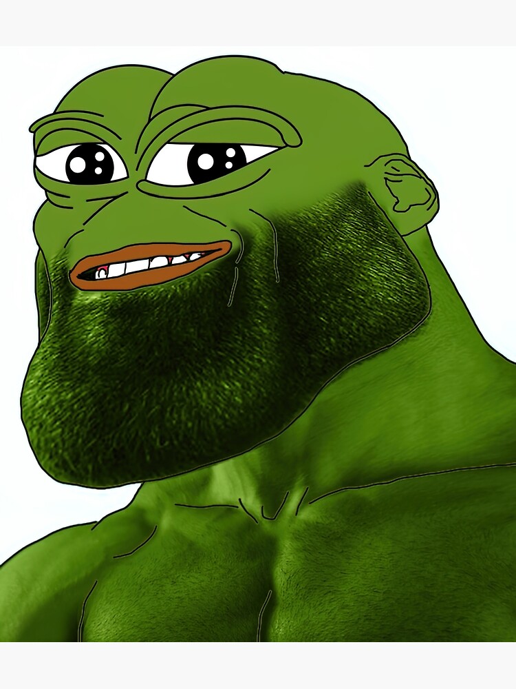 "Giga Chad Meme Pepe Edition" Poster for Sale by Pixel-Turtle | Redbubble