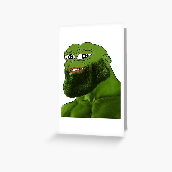 "Giga Chad Meme Pepe Edition" Greeting Card for Sale by Pixel-Turtle ...