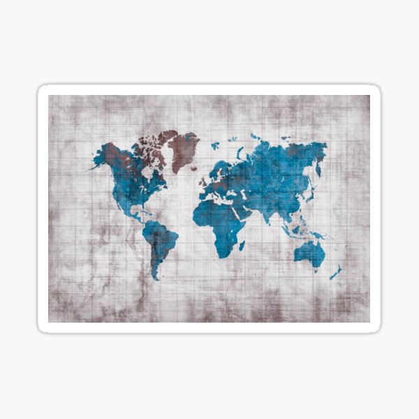 "world map 96 blue #worldmap #map " Sticker by JBJart | Redbubble