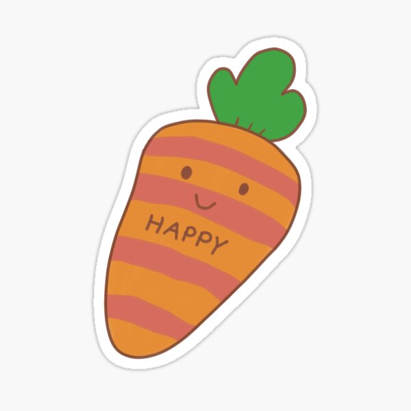 "Happy carrot" Sticker for Sale by Jocelyn-a | Redbubble