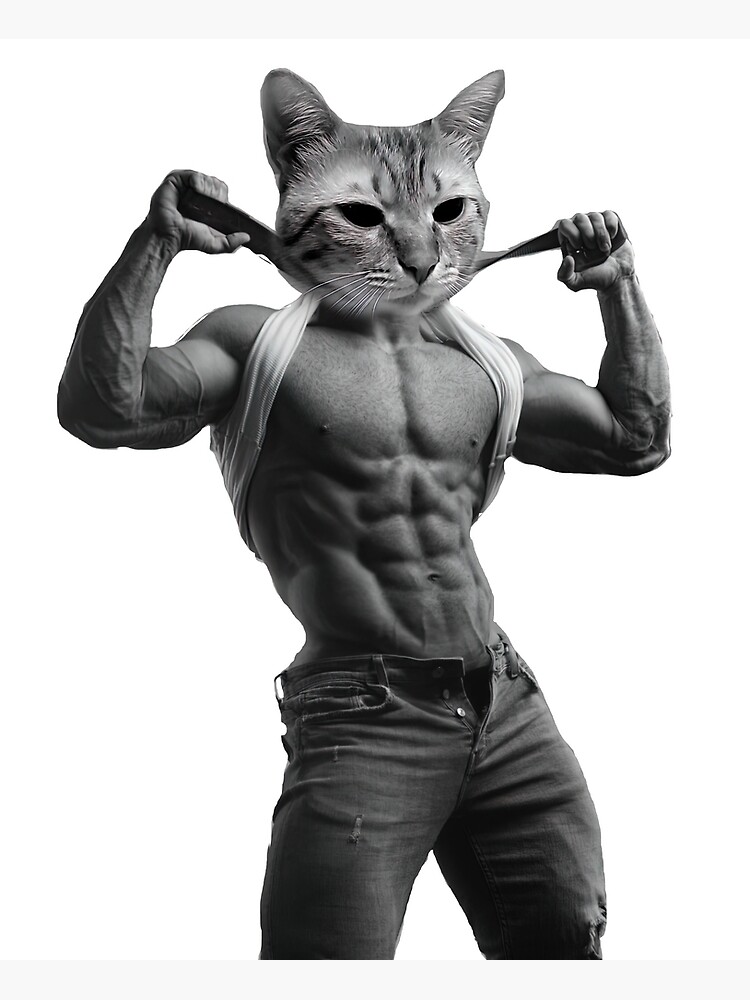 "Big Cat Giga Chad Meme Template" Art Print for Sale by Pixel-Turtle ...