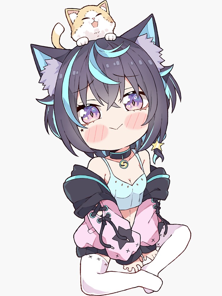 "Shikka & Cat" Sticker for Sale by akaneshikka | Redbubble