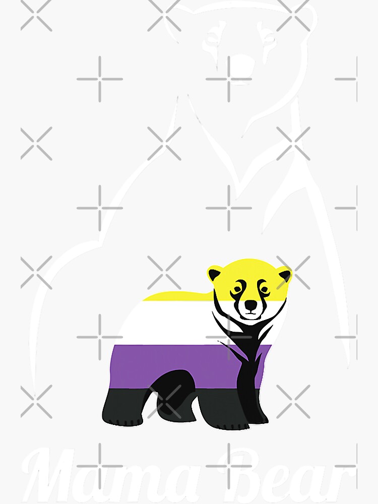"LGBTQ Non Binary Mama Bear LGBT Non Binary Pride Enby" Sticker for Sale by GardNewerd | Redbubble