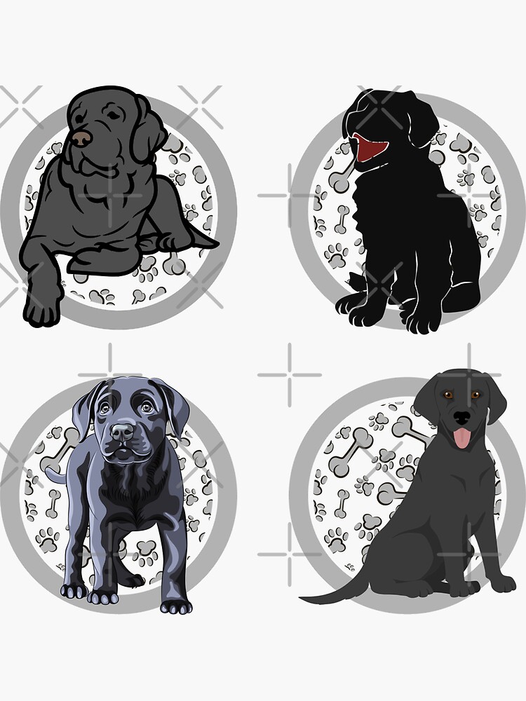 "black lab pack" Sticker for Sale by doggo-world | Redbubble