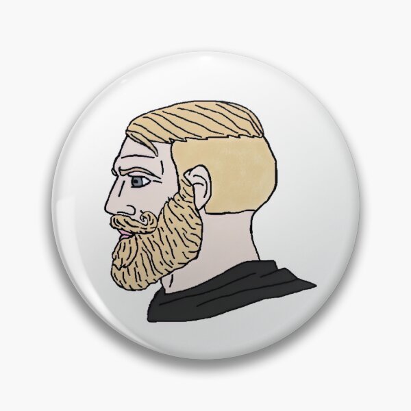 "Wojak Giga Chad Meme Template" Pin for Sale by Pixel-Turtle | Redbubble
