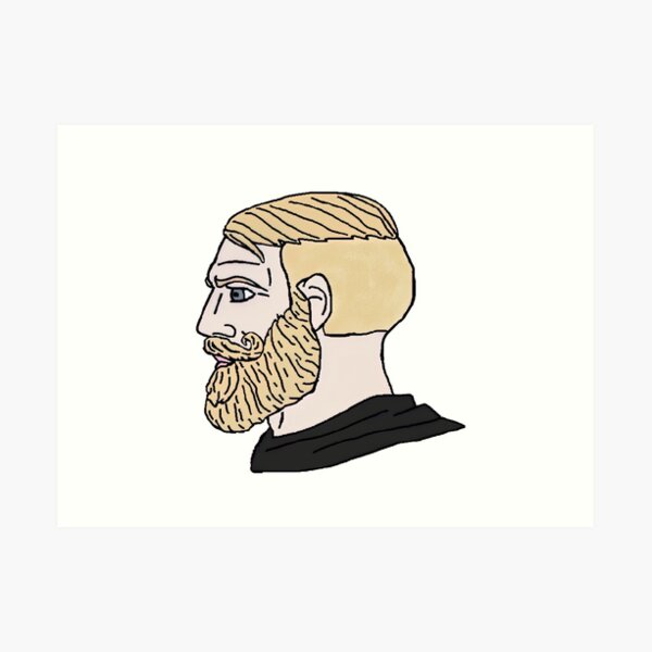 "Wojak Giga Chad Meme Template" Art Print for Sale by Pixel-Turtle ...