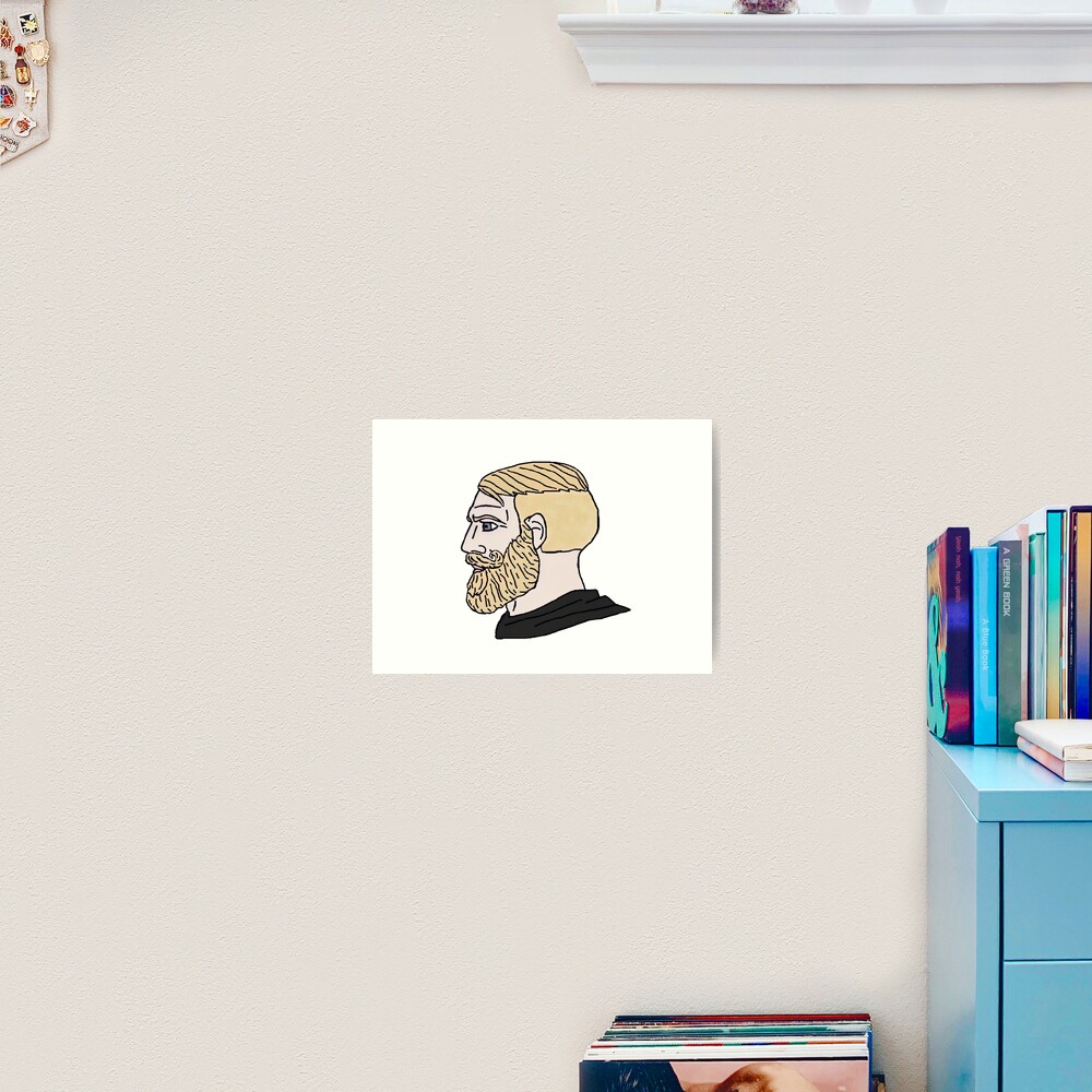 "Wojak Giga Chad Meme Template" Art Print for Sale by Pixel-Turtle ...