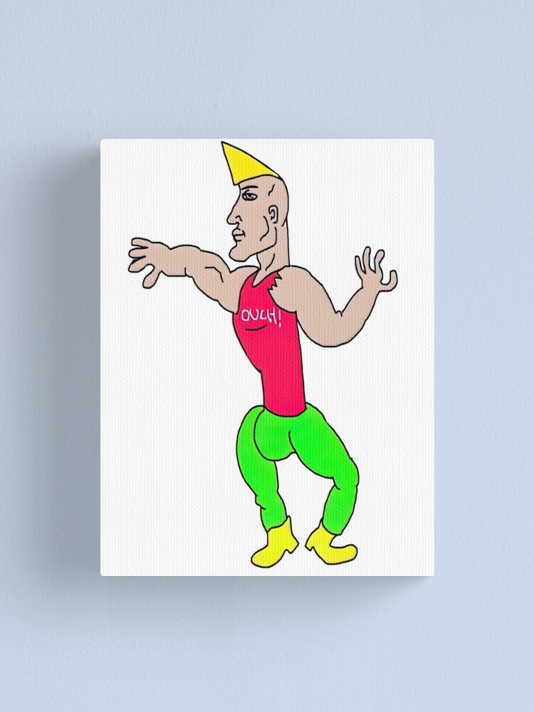 "Original OUCH! Giga Chad Meme Template" Canvas Print for Sale by Pixel ...