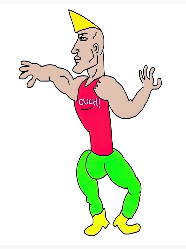 "Original OUCH! Giga Chad Meme Template" Art Print for Sale by Pixel ...