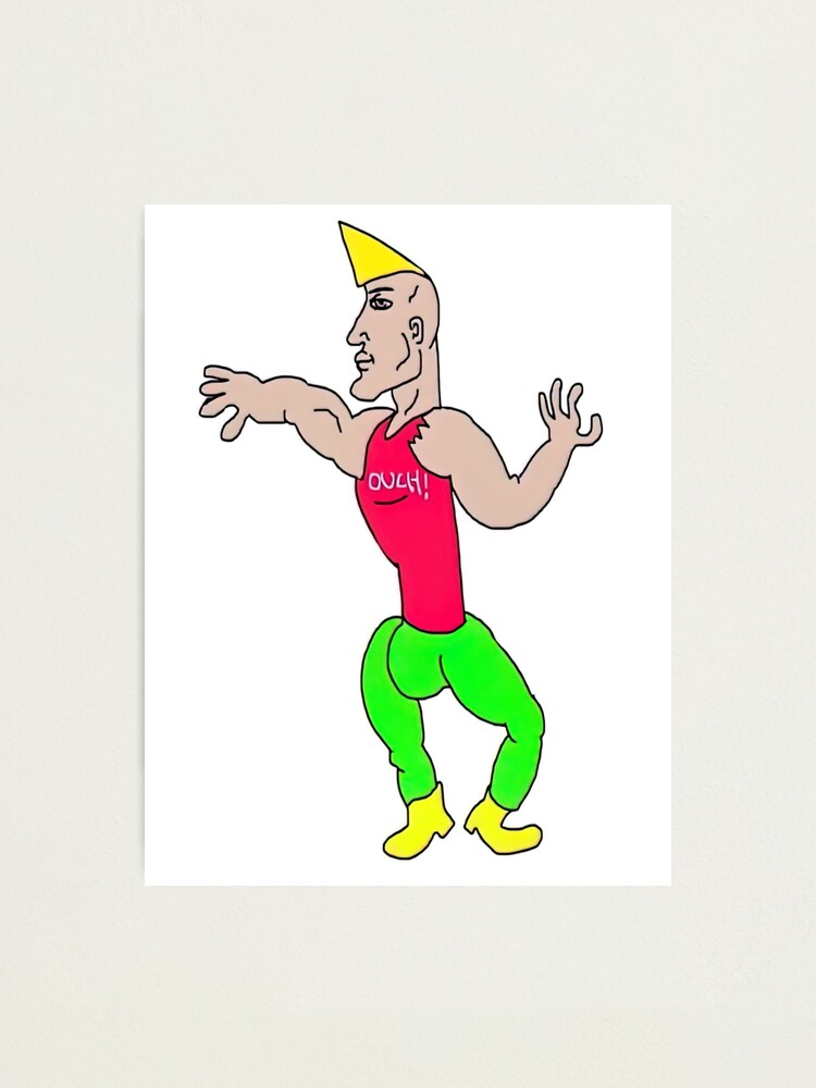 "Original OUCH! Giga Chad Meme Template" Photographic Print for Sale by ...
